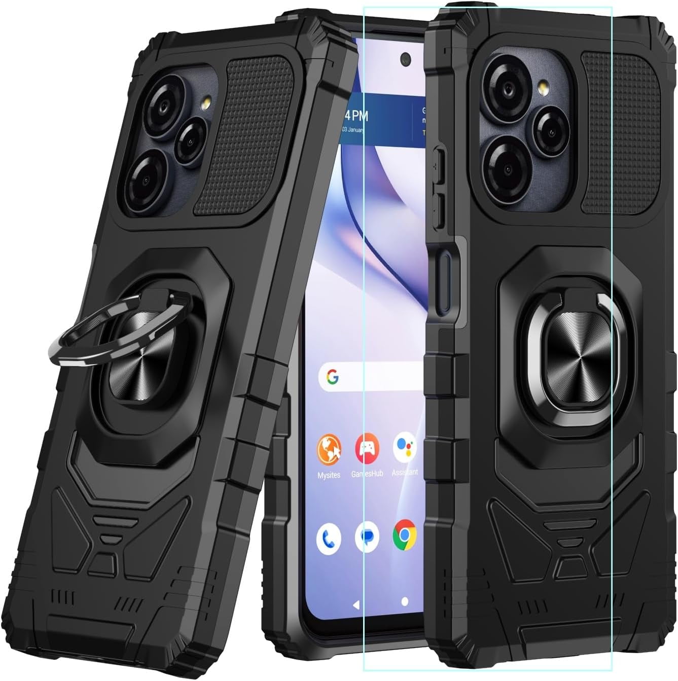 For Blu View Speed Ultra 5G Case with Tempered Glass Screen Protector ...