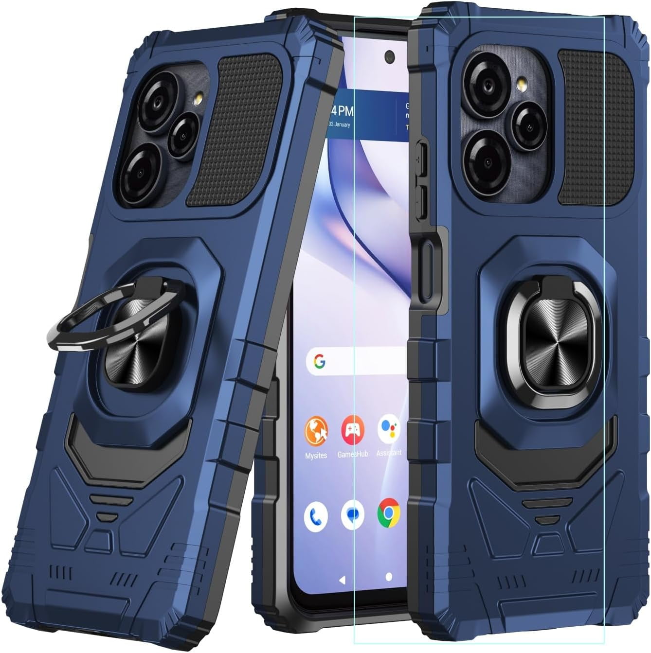 For Blu View Speed Ultra 5G Case with Tempered Glass Screen Protector ...