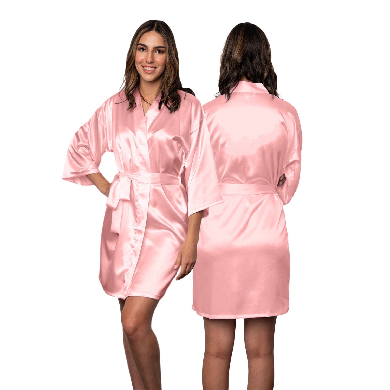 BluChi Short Kimono Lounge Womens Robe, Small-5XL, 26 Colors - Bride ...