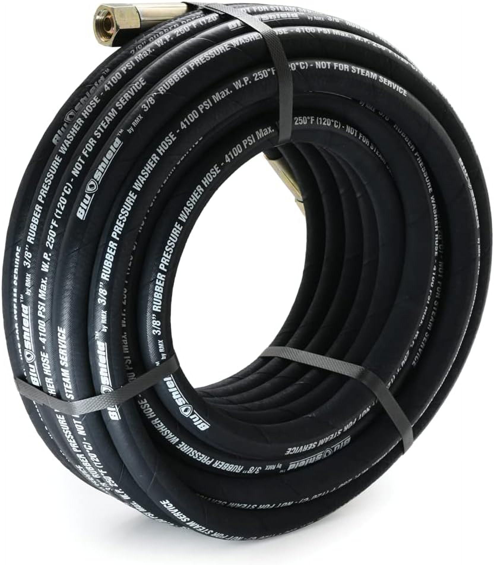 BluShield Aramid Braided Rubber Pressure Washer Hose, 4100 Psi, Handle ...