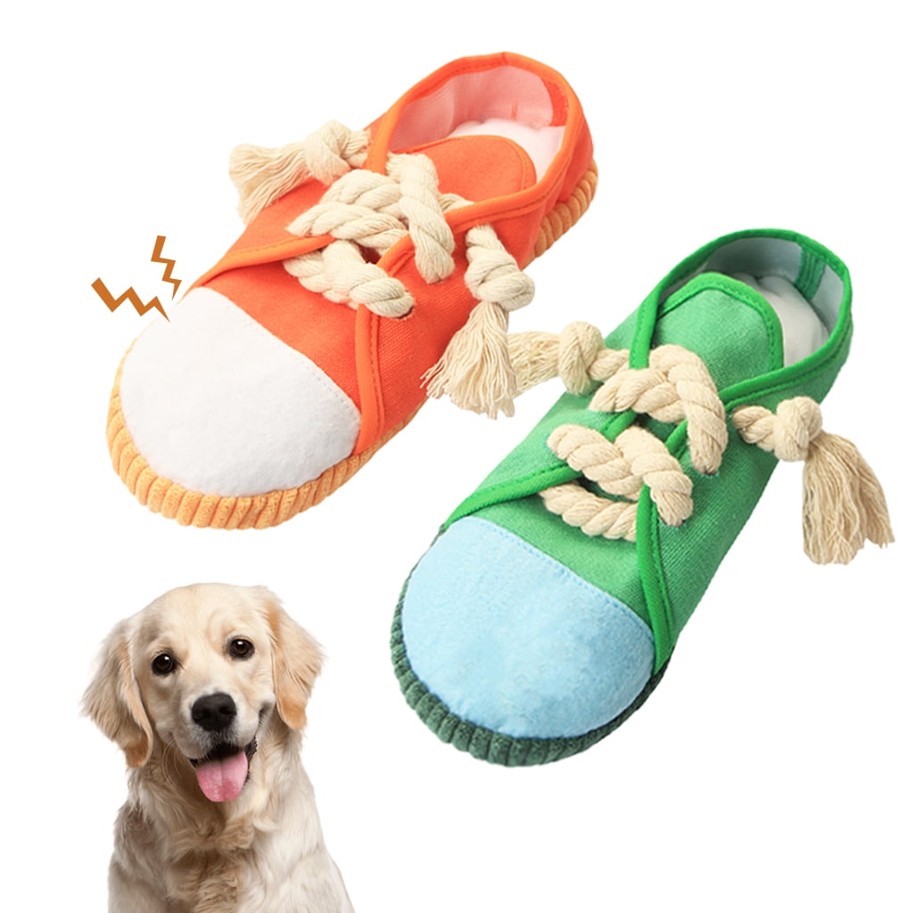 Blublu Park 2PCS Durable Dog Shoe Toys, Interactive Squeaky Chew Shoes ...