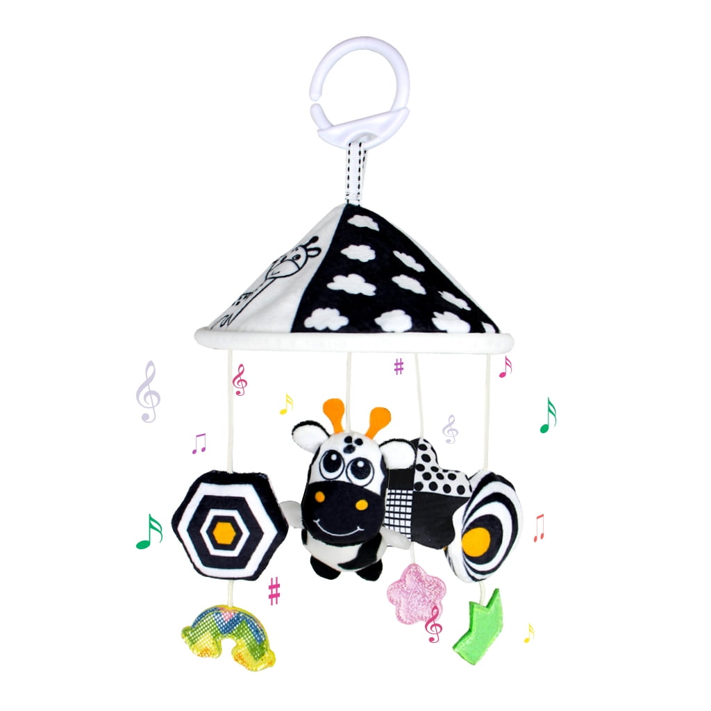 Blublu Park Baby Baby Stroller Toy Black&white Plush Animal Toys with ...