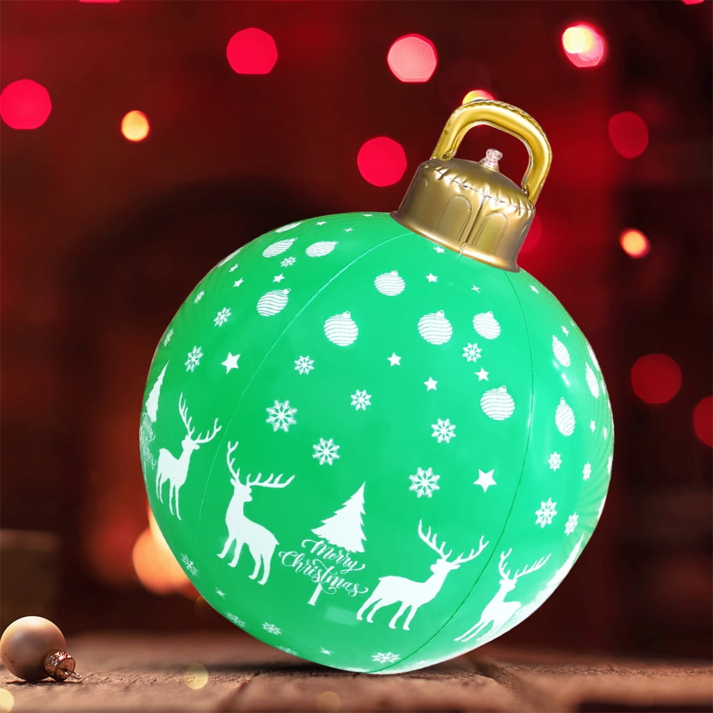 Blublu Park Light Up PVC Inflatable Christmas Balls, 24 Inch Large ...