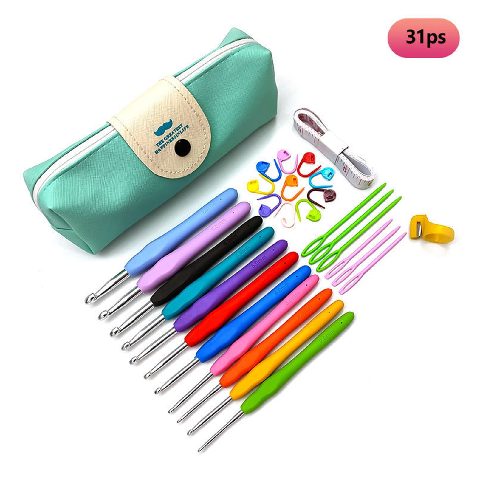 Blubuklkun Soft Yarn for Crocheting Crochet Hook Set 11 Pieces Knitting ...