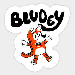 Bludey! Orange Variation B Sticker Bluey Stickers For Kids, Bluey ...