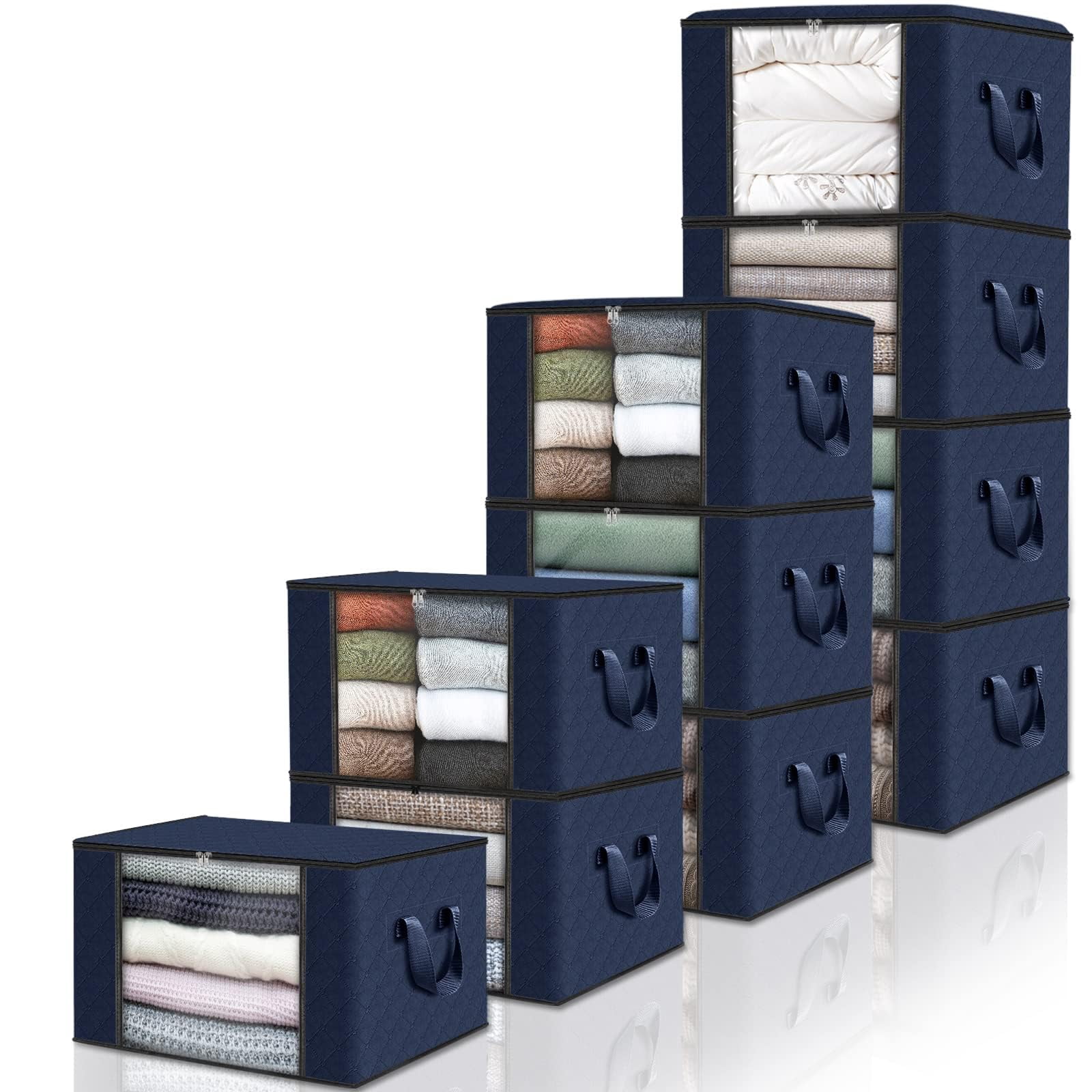Blue 10 Pack-60l Closet Organizers Fabric Storage Bags - Walmart.com