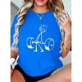 Blue 100% Cotton Womens Oversized Funny Workout Graphic Tee With Stick ...