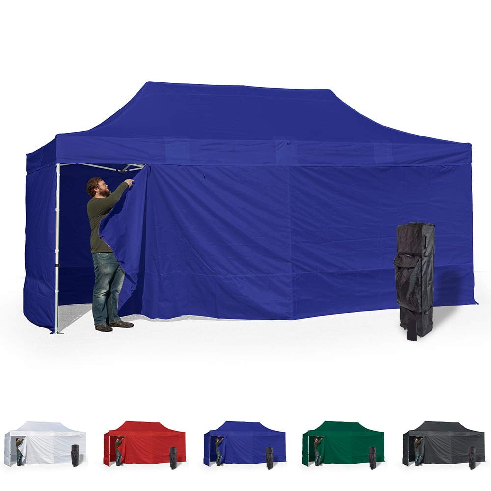 Blue 10x20 Instant Canopy Tent and 4 Side Walls - Commercial Grade ...