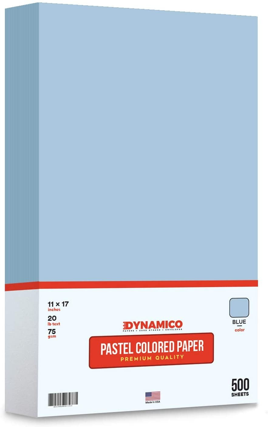 Blue 11 x 17" Pastel Light Color Regular Paper, Big Size Colored ...