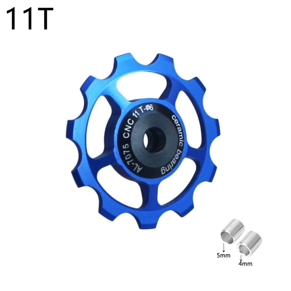 Blue 11T Wheel MTB Ceramic Bearing Jockey Pulley Road Bike Bicycle Rear Derailleur - Walmart.com