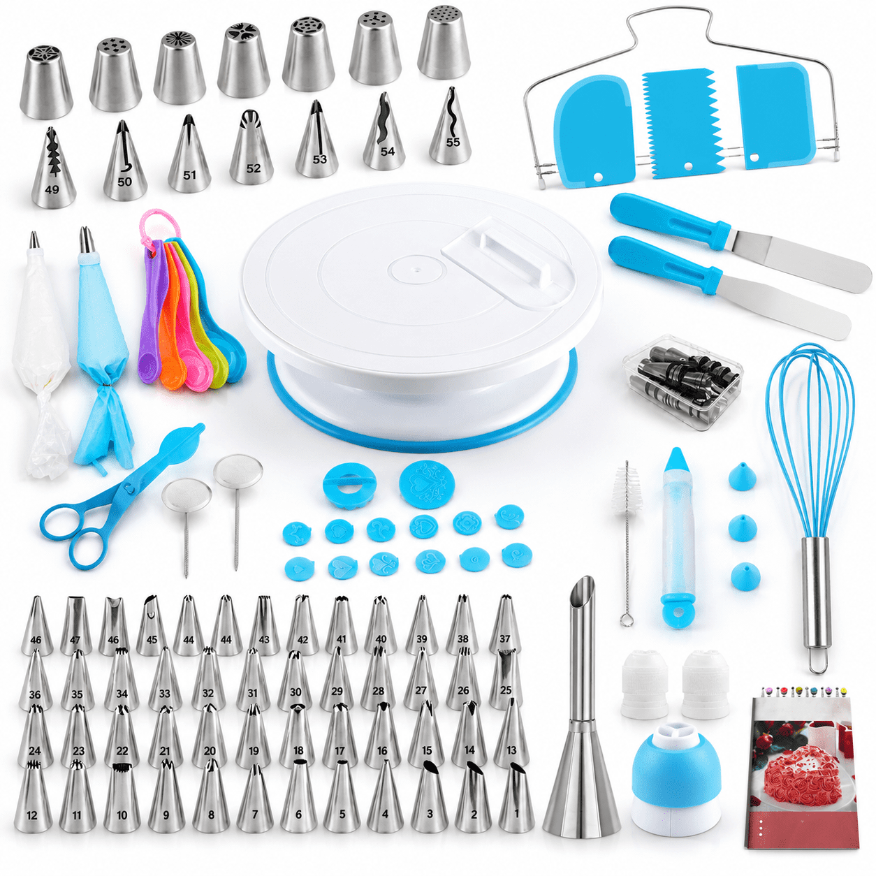 Blue 138-Piece Cake Decorating Kit Baking Supplies for Beginners and ...