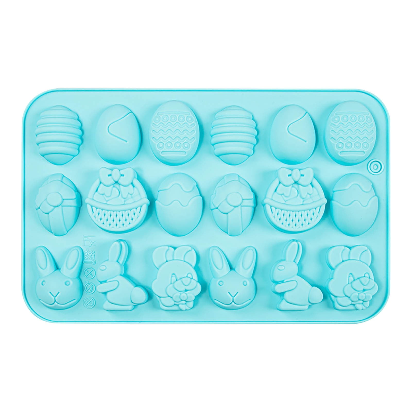 Blue 18 Cavity Silicone Baking Mold, Rabbit Shape Cake Chocolate Mold ...