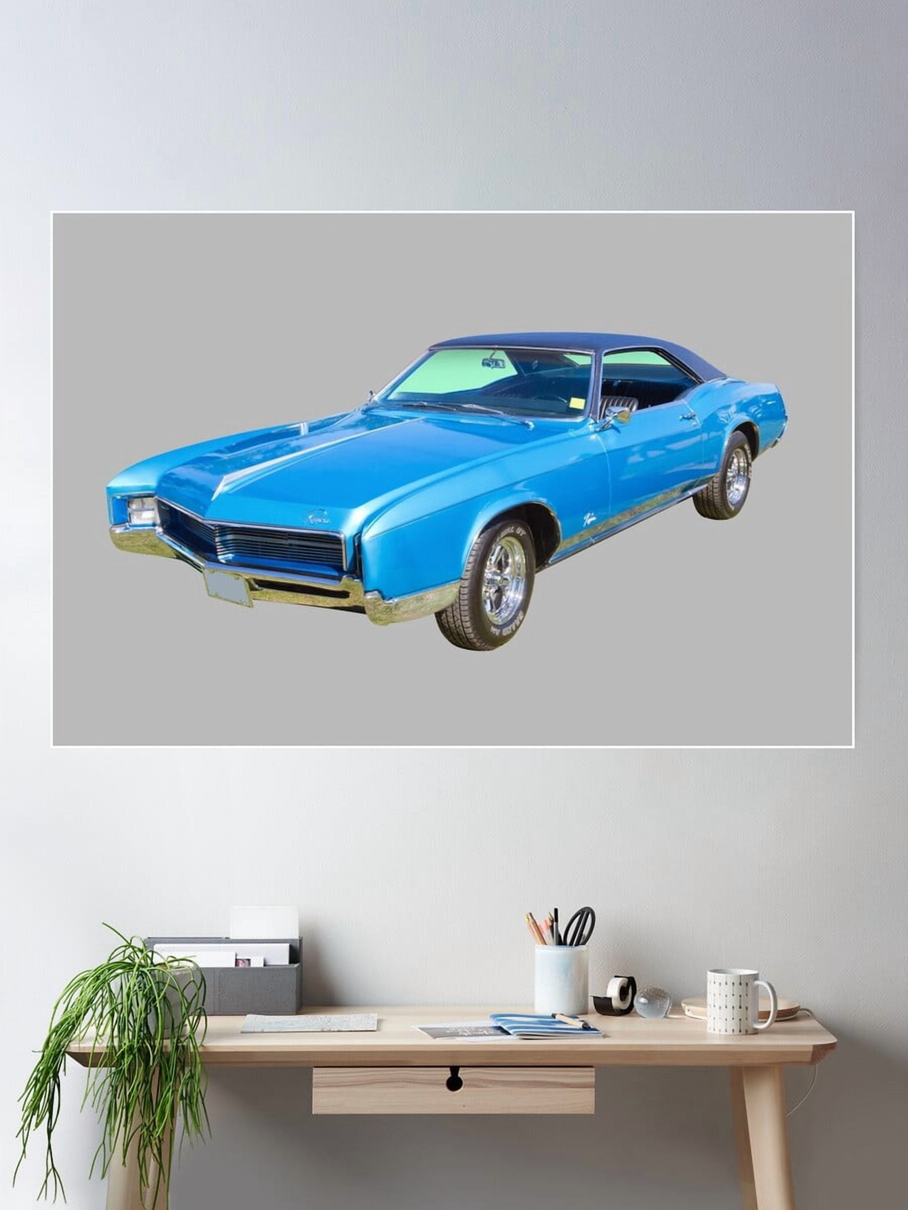 Blue 1967 Buick Riviera Muscle Car Poster Wall Art Modern Wall Decor ...