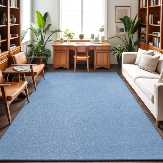 Blue 2.7'x5' Rug for Office Desk Chair Area Small Bedroom, Natural ...