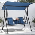 Blue 2-Person Patio Porch Swing with Cooler & Storage Table - Walmart.com