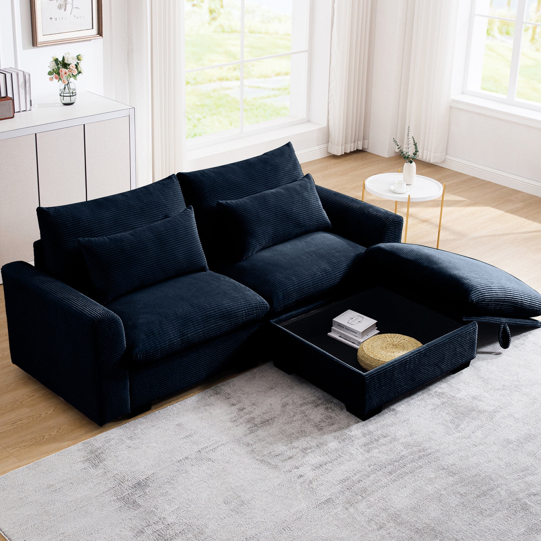 Blue 2-Seat Sectional Couch | 10 Types of Combinations for Different ...