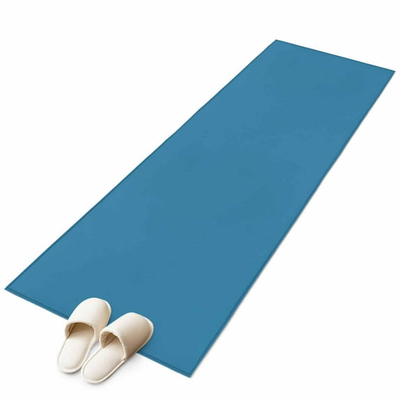 Blue 2'x6' Runner Rug, Modern Pure Wave Ride Washable Non-Slip Area ...