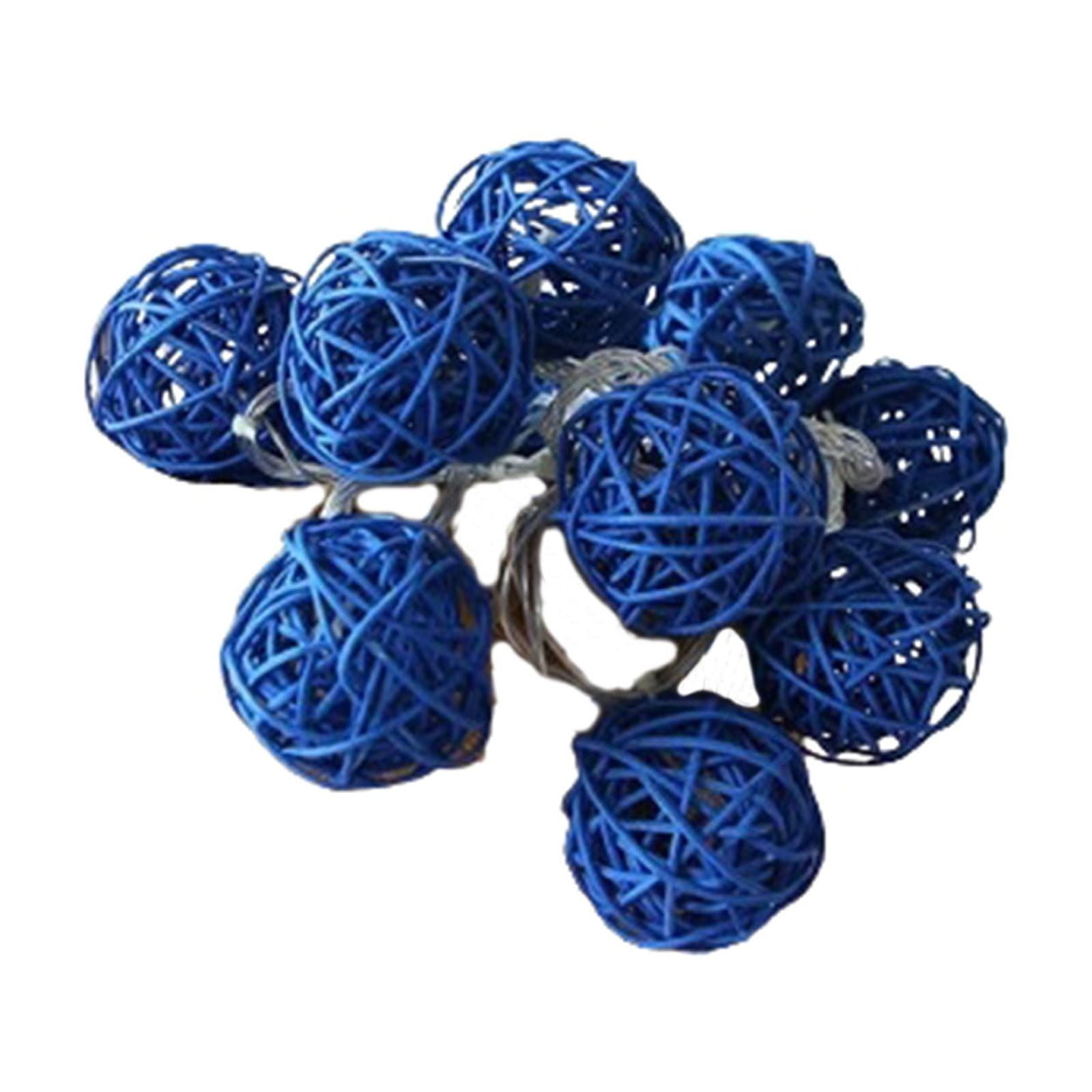 Blue 20 Lights Usb Led Rattan Ball String Lights 9.84Ft Decorative ...