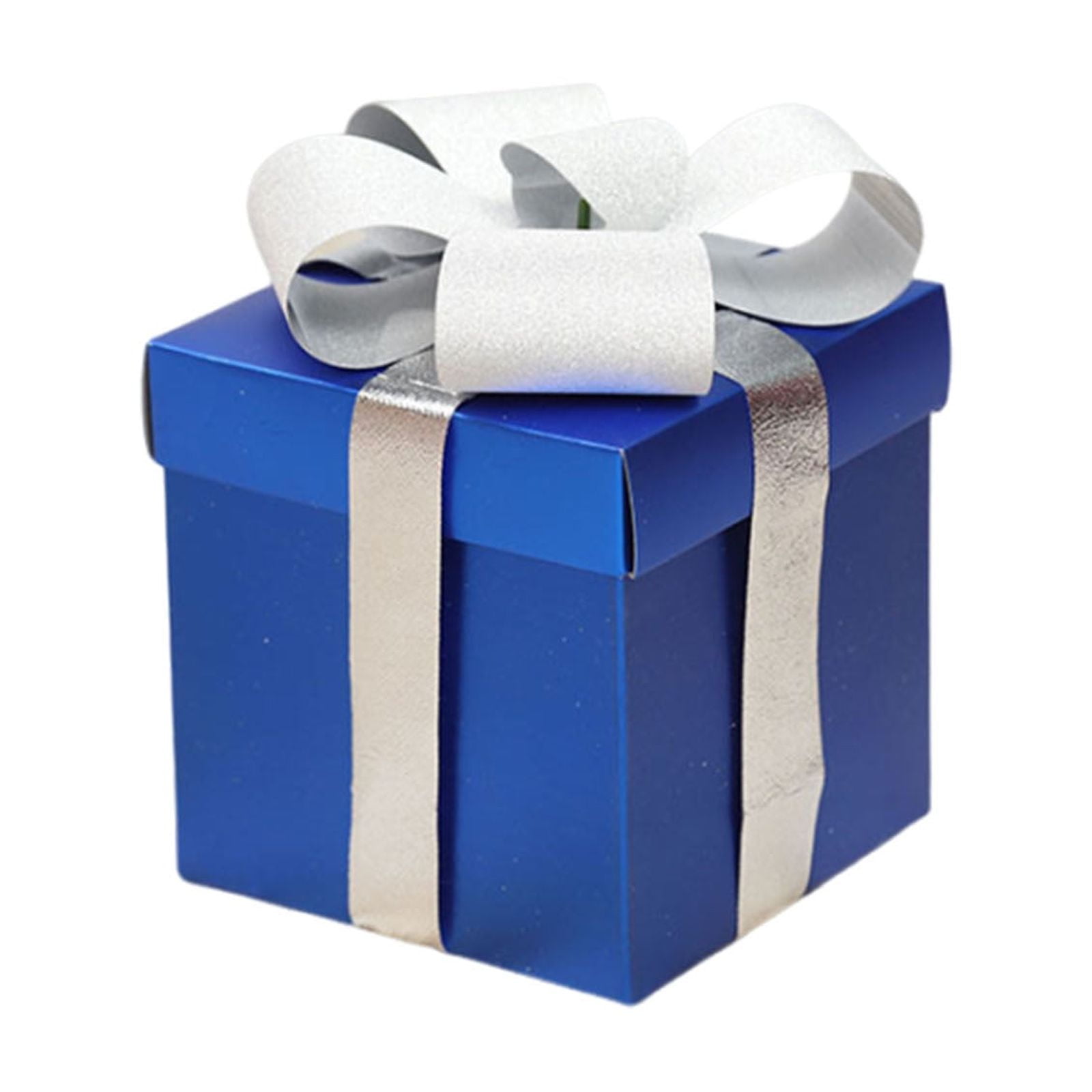 Blue 20Cm Matte Christmas Gift Box, Stackable Present For Under Tree ...