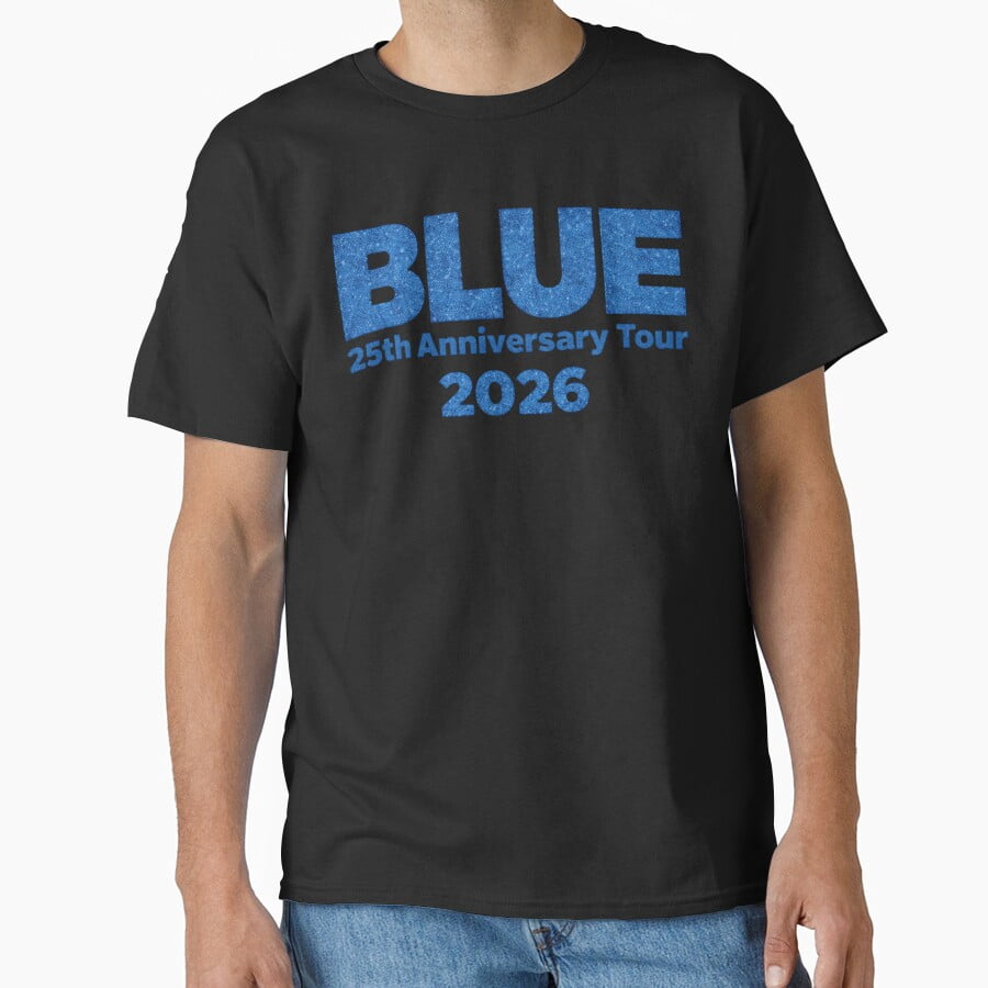 Blue 25Th Anniversary Tour Glitter Boyband Concert T-Shirt - Walmart.com