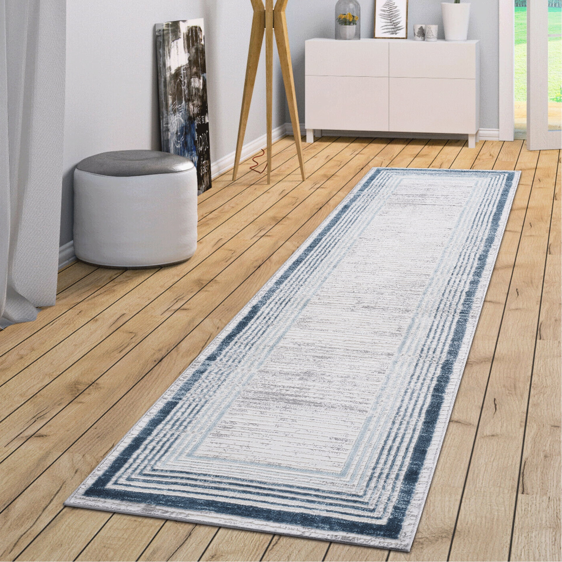Blue// 2x8 Area Rug, Non-shedding & Stain , Enhances Living Room ...