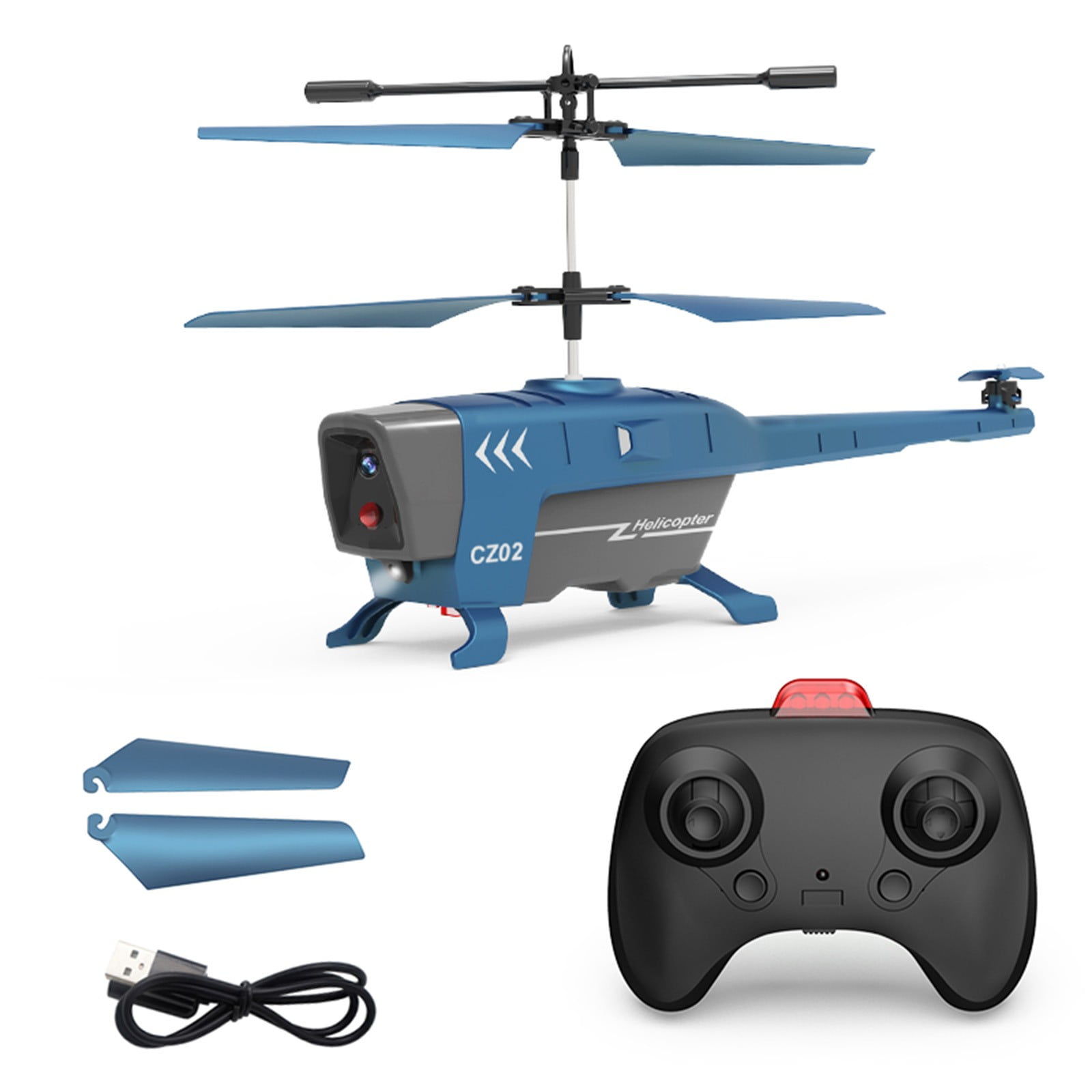 Blue 3.5 Channel Rc Helicopter With Infrared Sensor Obstacle Avoidance ...