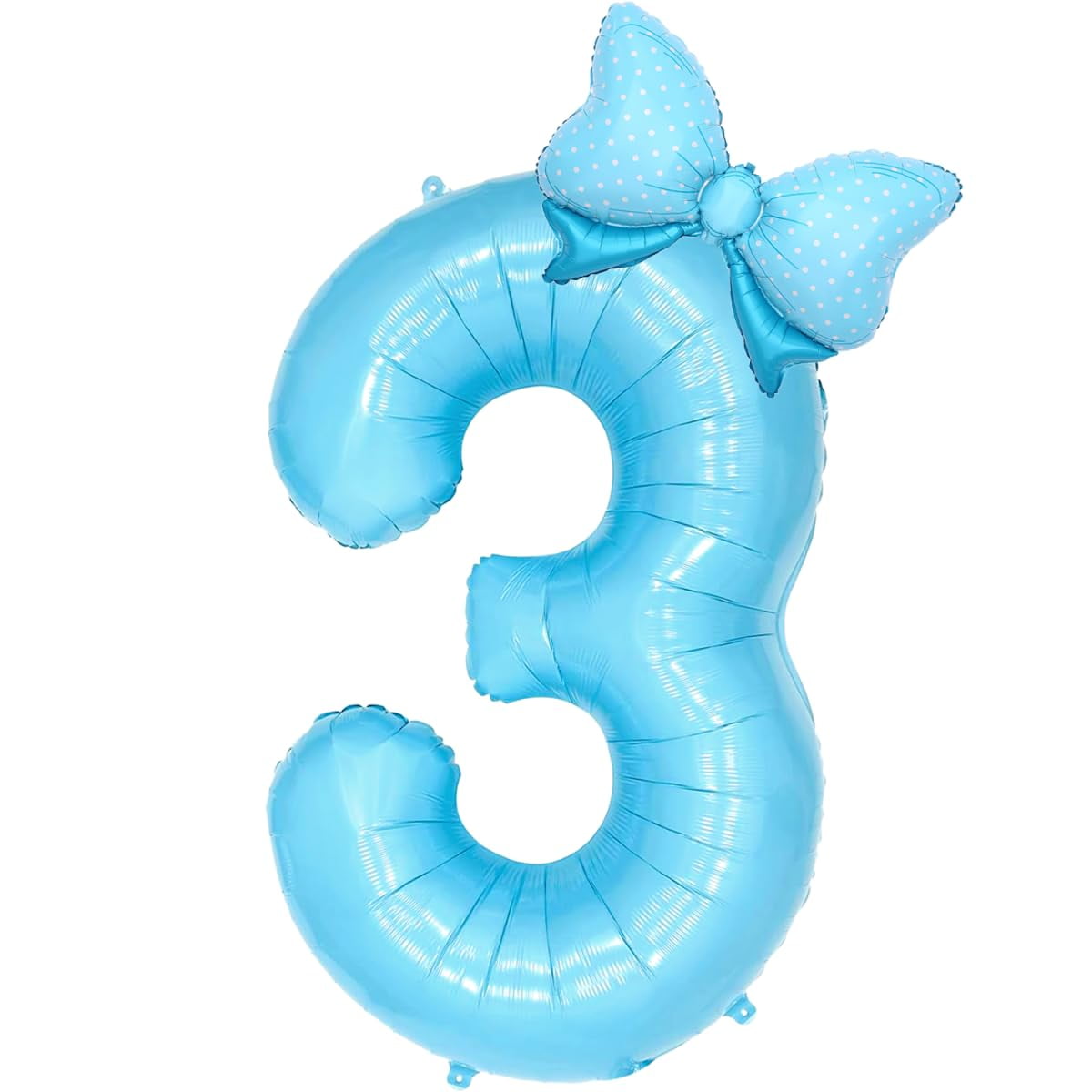 Blue 3 Balloon Number Blue Birthday Decorations H2FSDGirls, Bow ...
