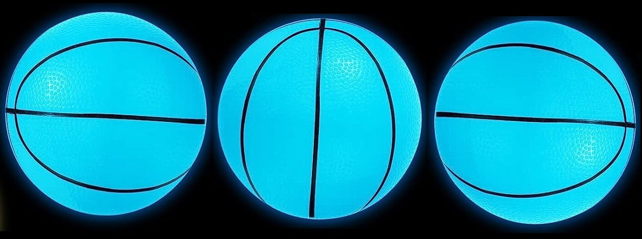 Blue 3 Pack Glow in The Dark Mini Basketballs Includes Pump and Needle ...