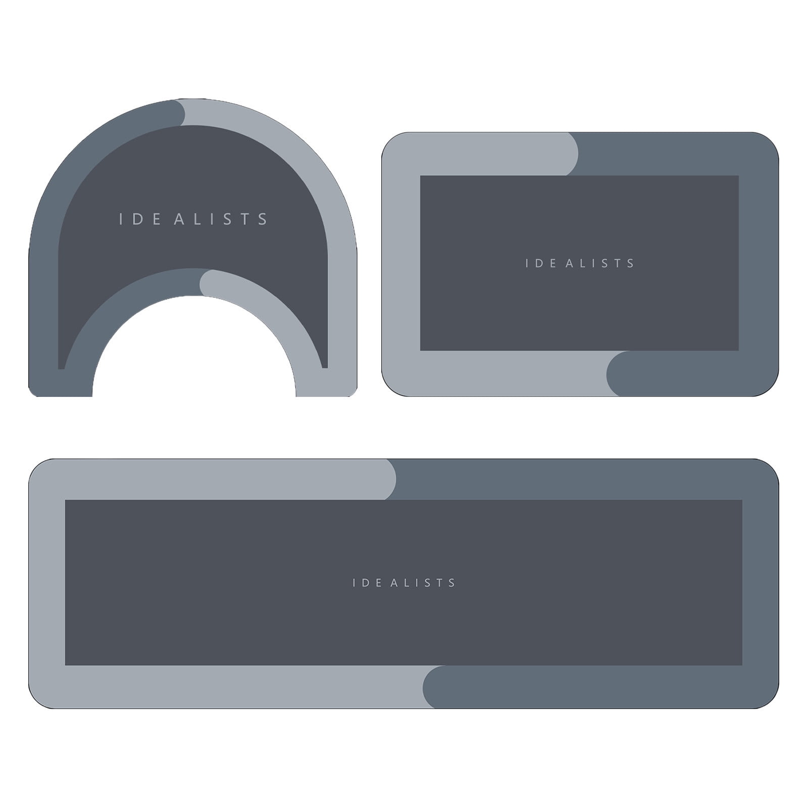 Blue 3 Piece Bathroom Toilet Mat Set With Rubber Backing, Super ...