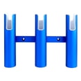 Blue 3 Tubes Aluminium Wall-mounted Fishing Rod Holder for Boat Garage ...