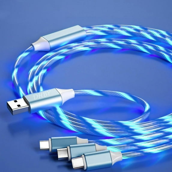 Blue 3-in-1 Fast Charging Cable for Mobile Phones, which Also Serves as ...