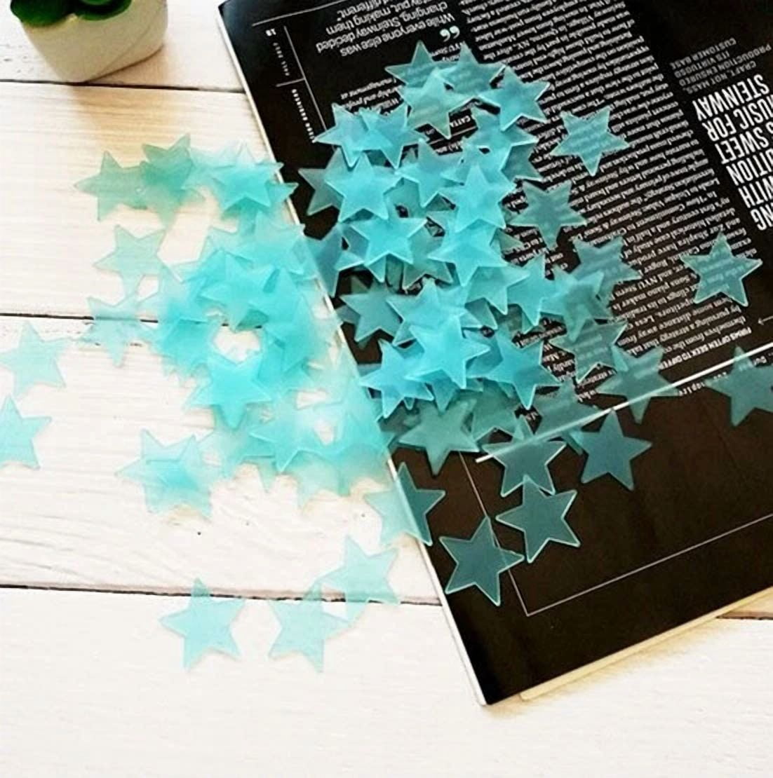 Blue 300 3D Home Wall Ceiling Glow In The Dark Stars Kids Room Plastic ...