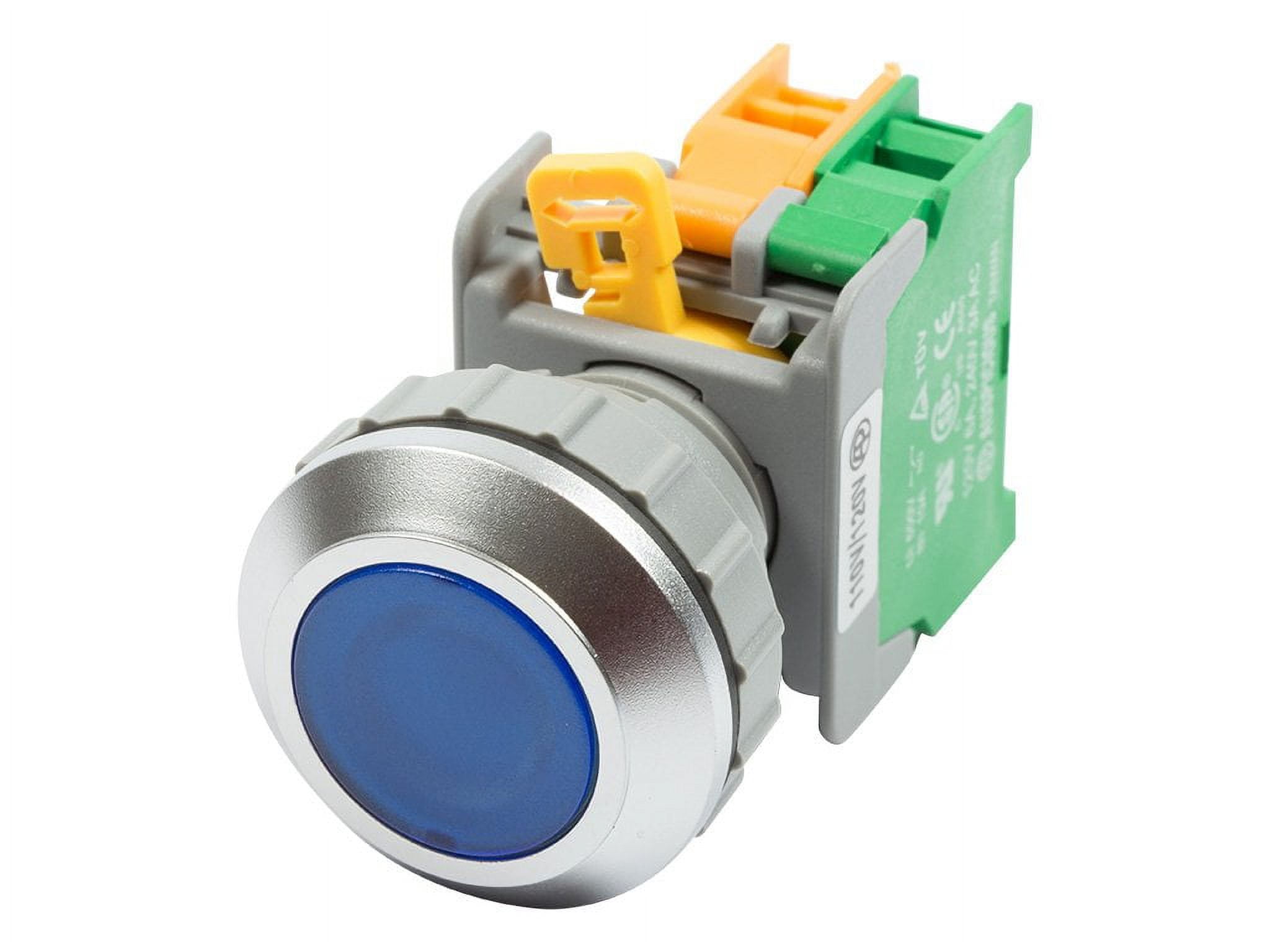 Blue 30mm 1NO Momentary Push Button Switch 24V /DC LED Illuminated ...