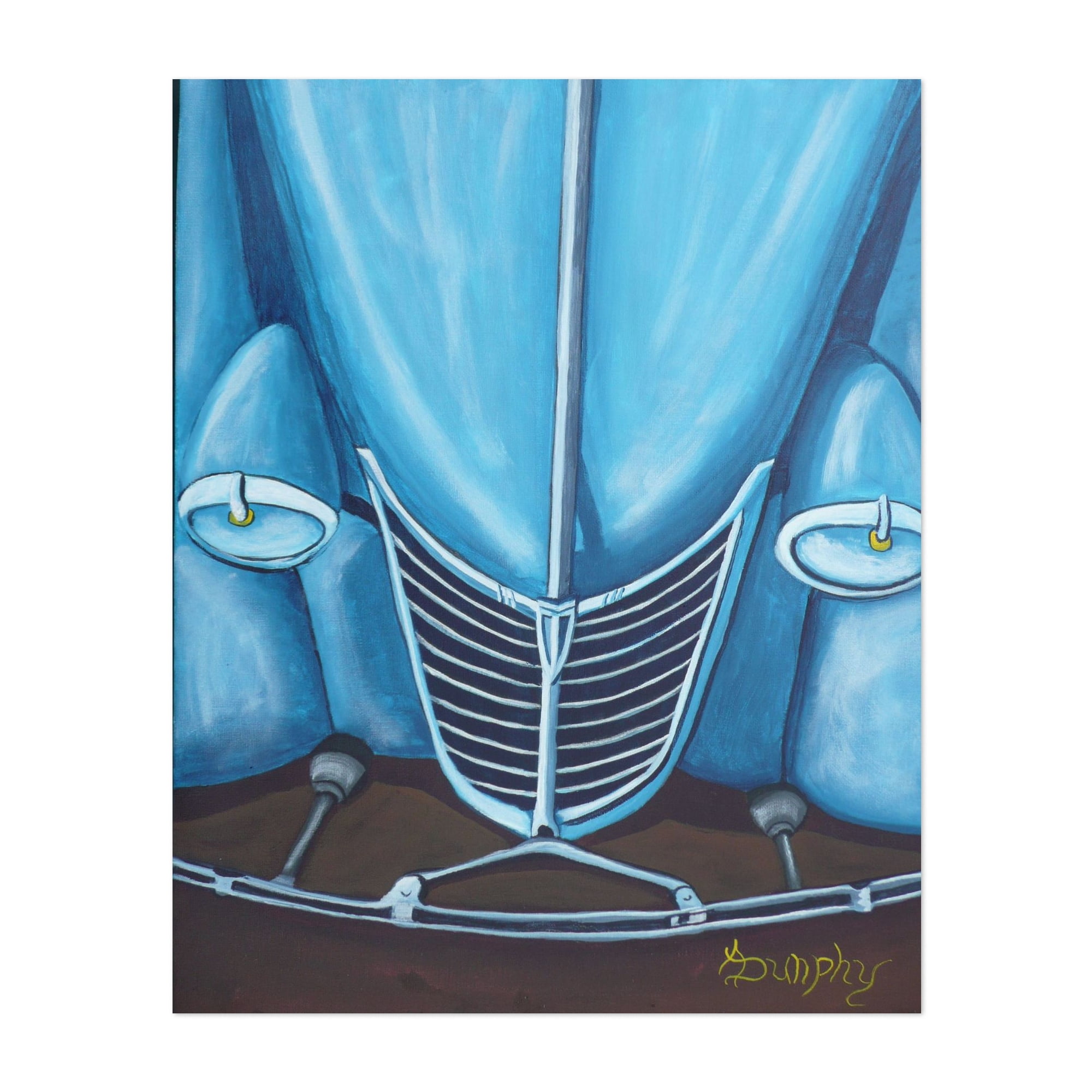 Blue 32 - Painting Classic Car Vintage Retro Art Deco Modern Art ...