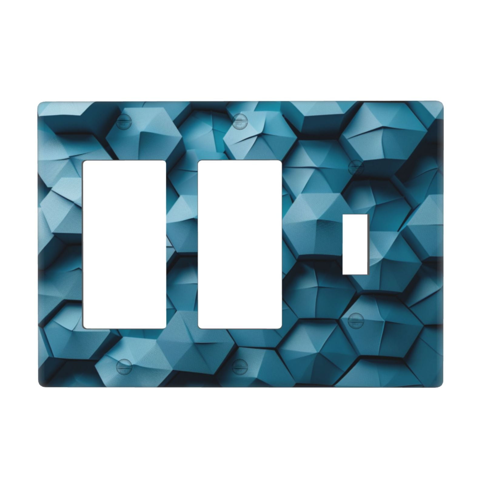 Blue 3D Hive 3 Gang Toggle Light Switch Cover Decorative Switch Plates ...