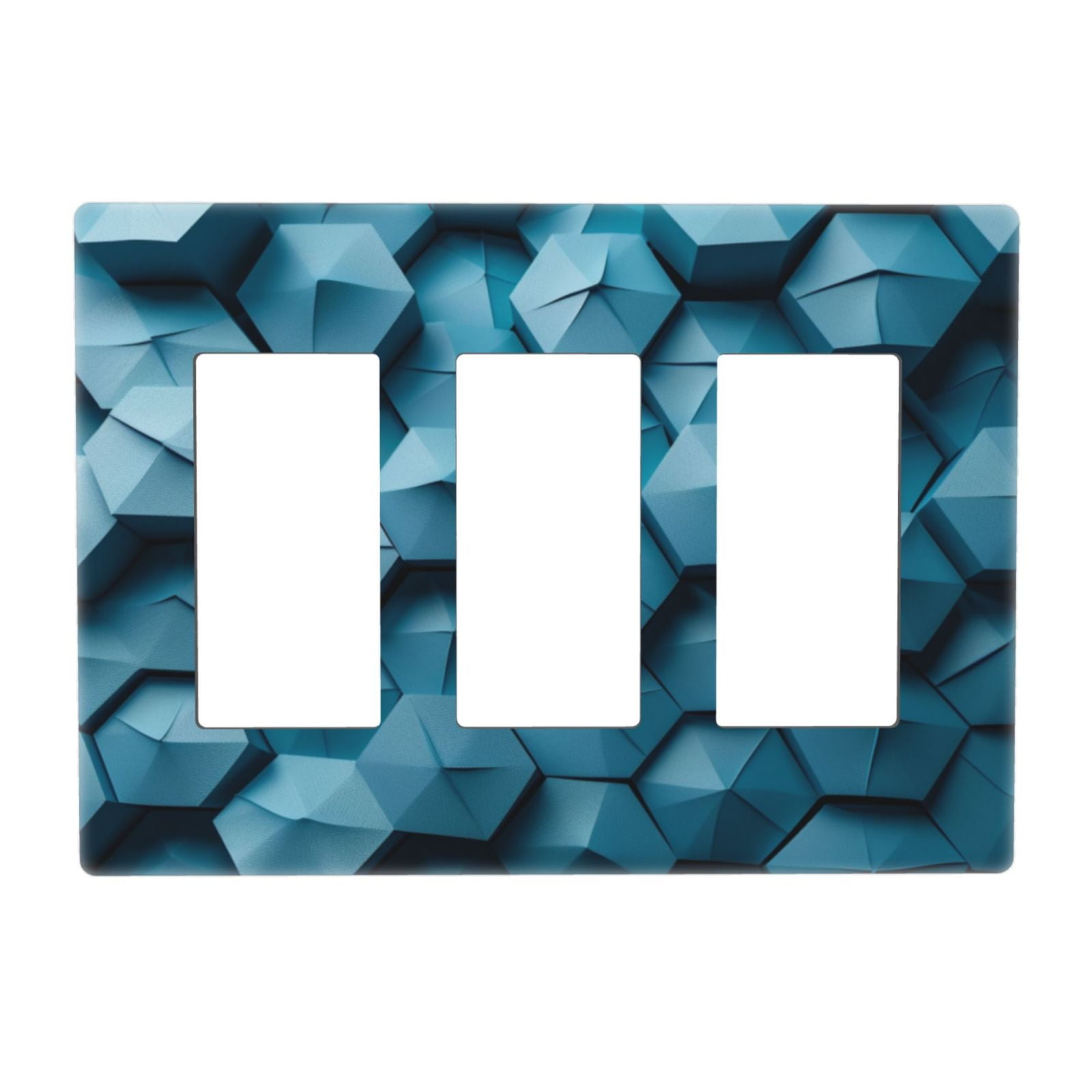Blue 3D Hive 3 Gang Toggle Light Switch Cover Decorative Switch Plates ...