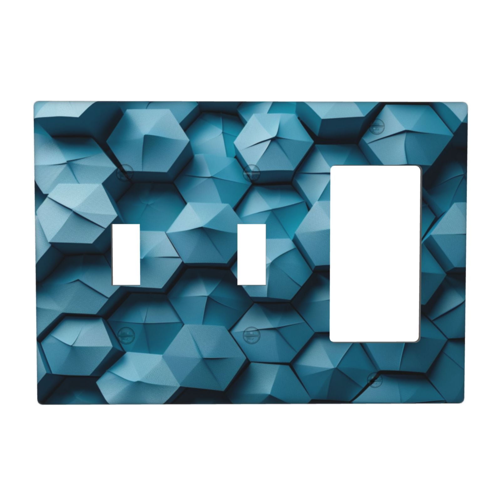 Blue 3D Hive 3 Gang Toggle Light Switch Cover Decorative Switch Plates ...