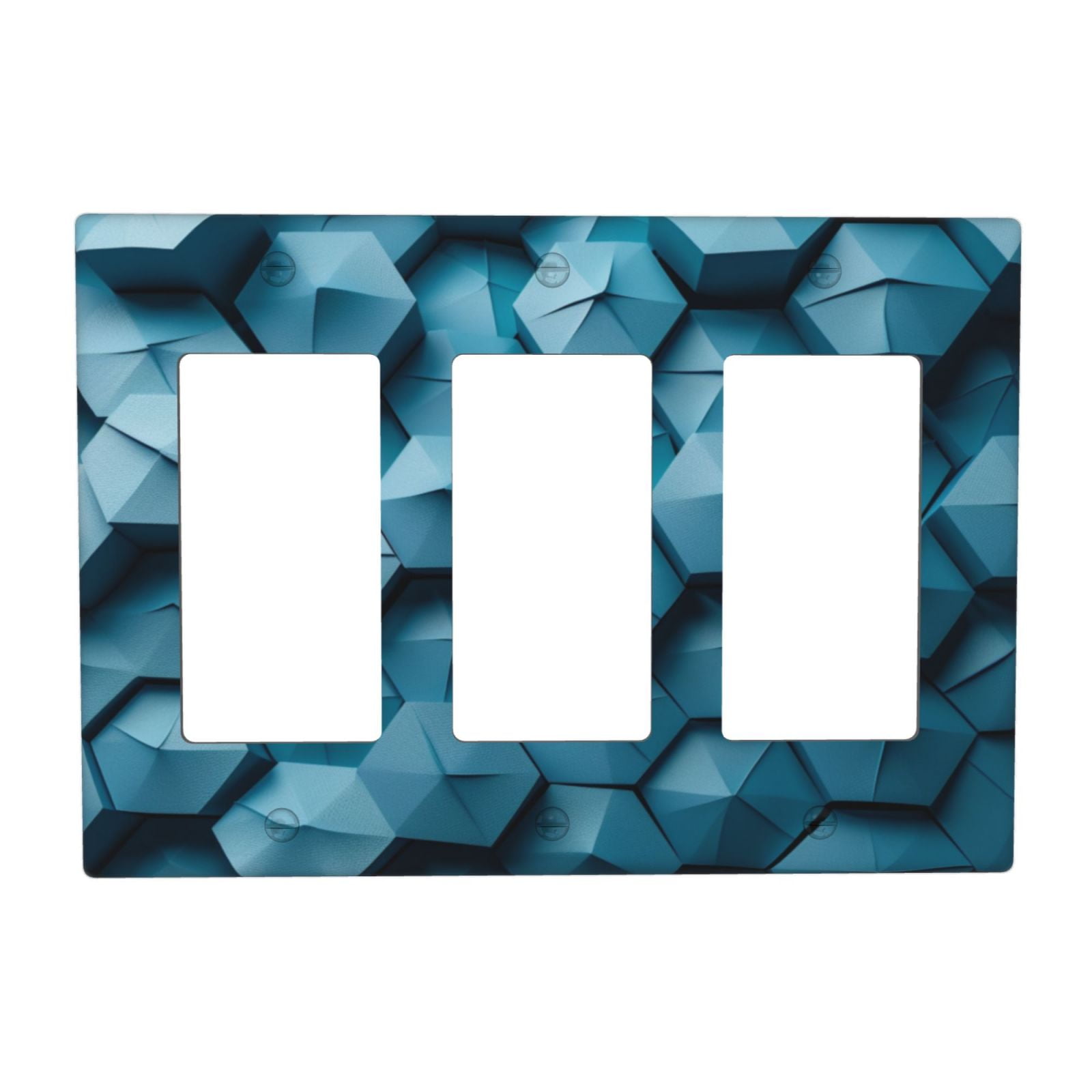 Blue 3D Hive 3 Gang Toggle Light Switch Cover Decorative Switch Plates ...
