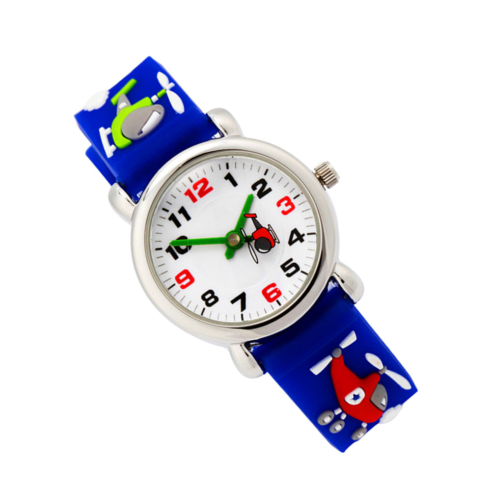 Blue 3D Kids Cartoon Watch Creative Fighter Design Watch Waterproof ...
