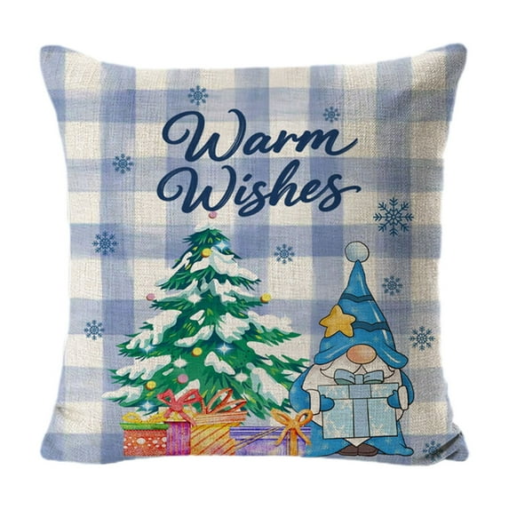 Blue 3D Pillowcase Linen Material with Printed Designs for Sofa Bedroom ...