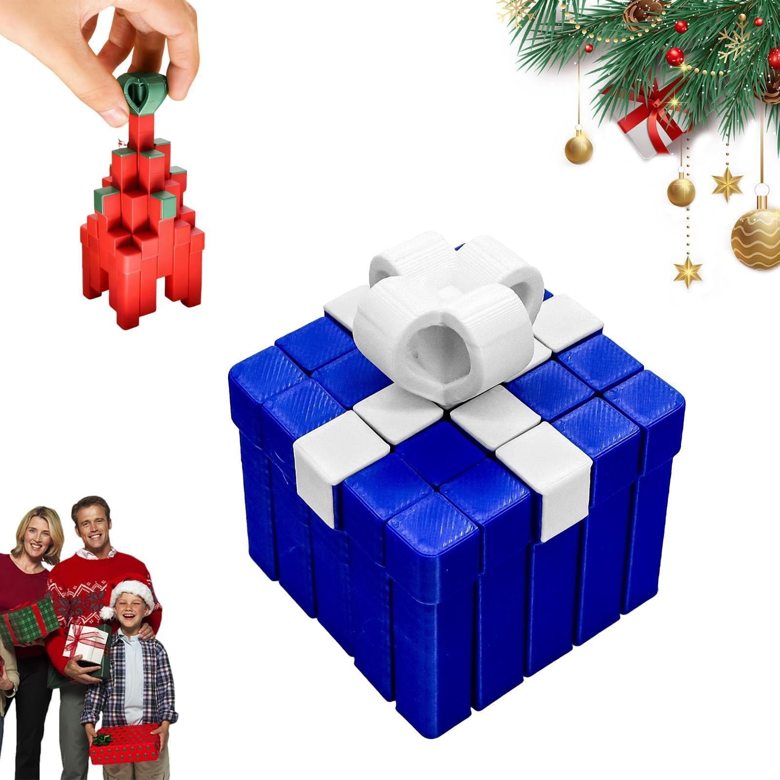 Blue 3D Printed Christmas Creative Stress Box - Movable Decompression ...