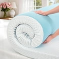 Blue 4 Inch Gel Infused Memory Foam Mattress Topper Certified Soft Bed ...
