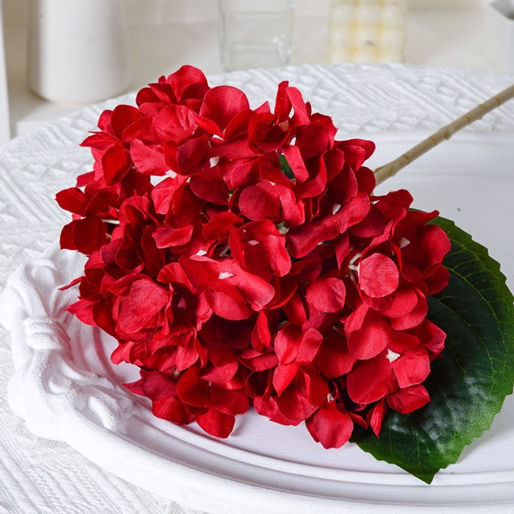 Blue 45CM Realistic Fake Silk Flowers Artificial Hydrangea Flower ...