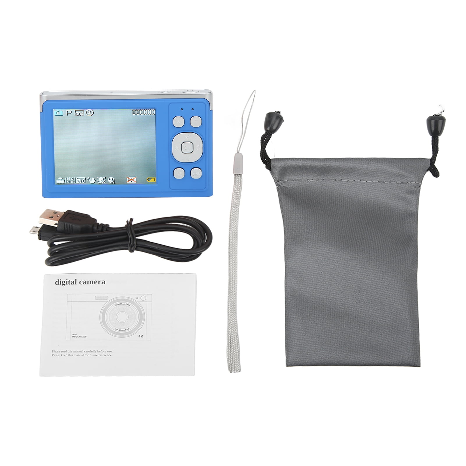 Blue 4K Digital Camera 50MP 16X Zoom AF Autofocus Mirrorless Camera ...