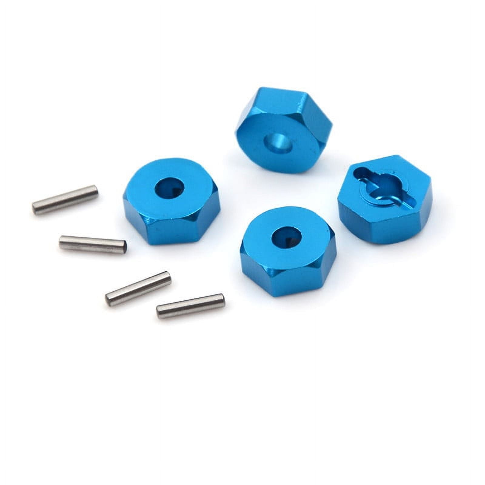 (Blue) 4pcs Aluminum Wheel Hex Nut 12MM With Pins Drive Hubs HSP 1/10 ...