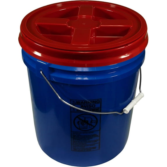 Blue 5 Gallon 90 mil Bucket with Gamma Seal Lid (Red) - Walmart.com