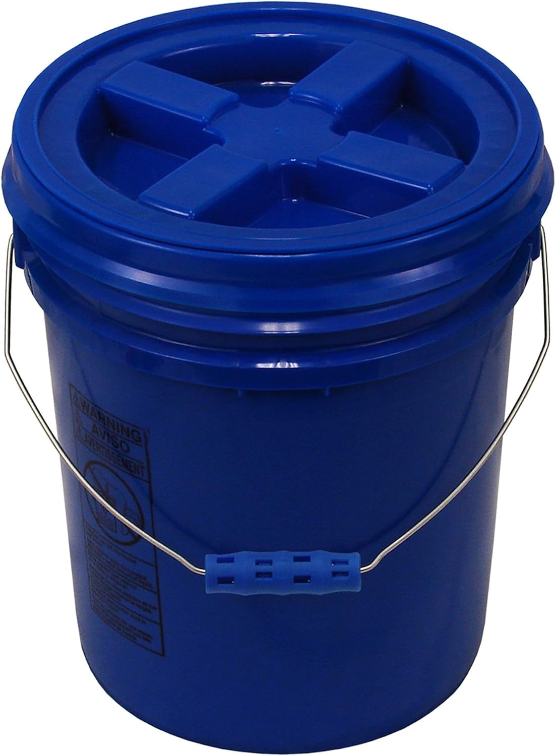 Blue 5 Gallon Bucket with Blue Gamma Seal Lid and Blue Oversized Ergonomic Grip - Walmart.com