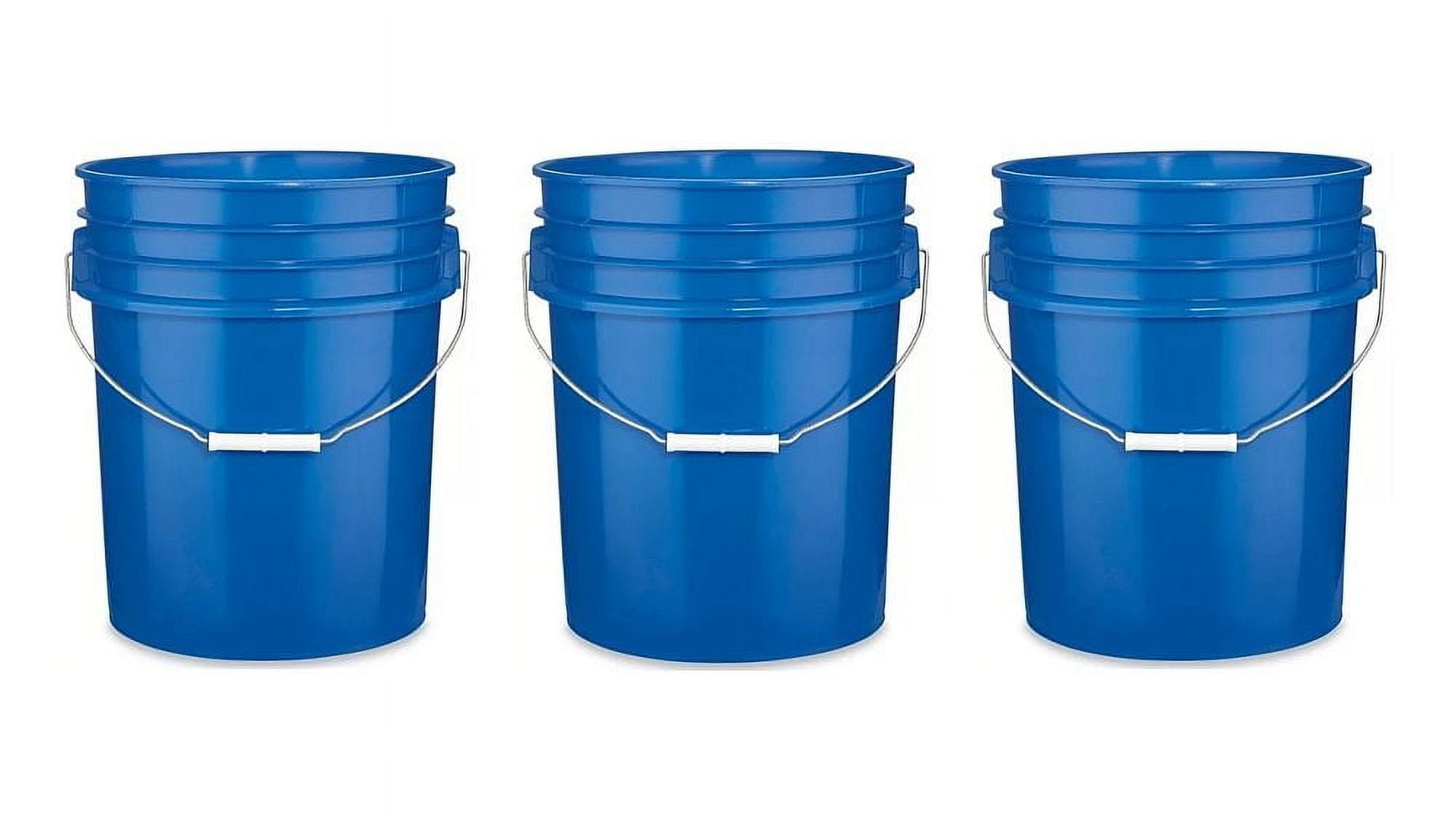 Blue 5 Gallon Heavy Duty Plastic Buckets 3-Pack | 90 Mil Food Grade ...