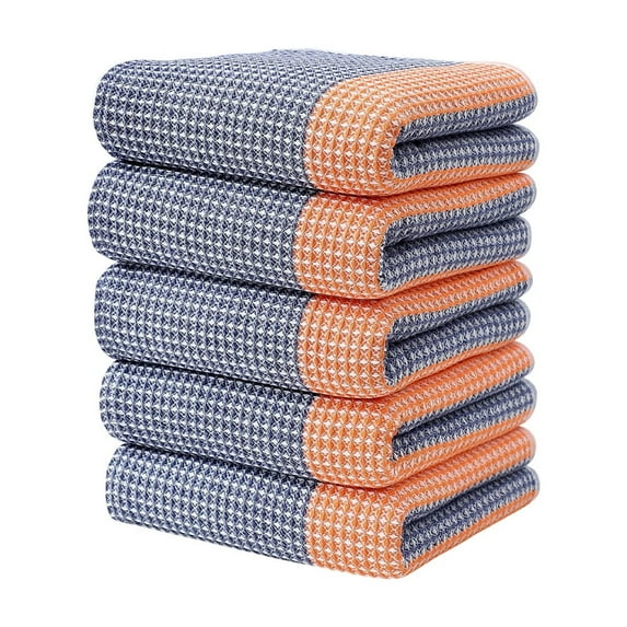 Blue 5 Pack Colorful Striped Waffle Towel Household Soft Absorbent ...