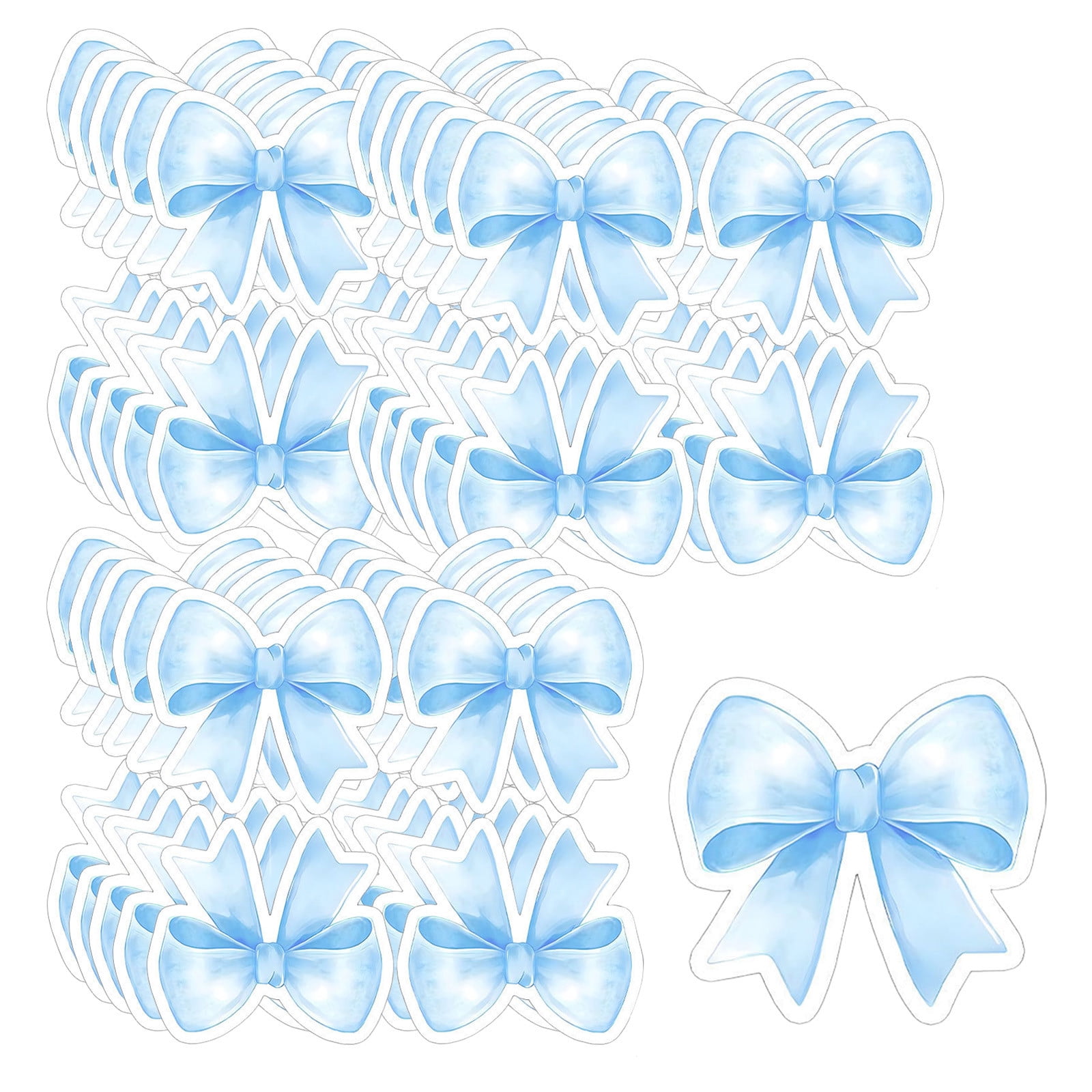 Blue 50 Count Bow Tie Pattern Disposable Paper Napkins For Baby Shower ...